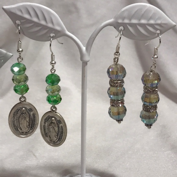 Jewelry | Green Virgen De Guadalupe Religious Earrings Set | Poshmark